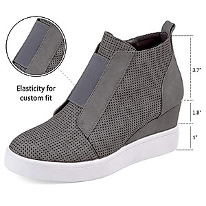 Athlefit Women's Wedge Sneakers Wedge Booties Size 9.5 Grey