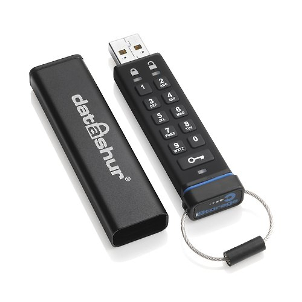 iStorage datAshur 16 GB Secure Flash Drive - Password Protected, Dust and Water Resistant, Portable, Military Grade Hardware Encryption USB 2.0 IS-FL-DA-256-16