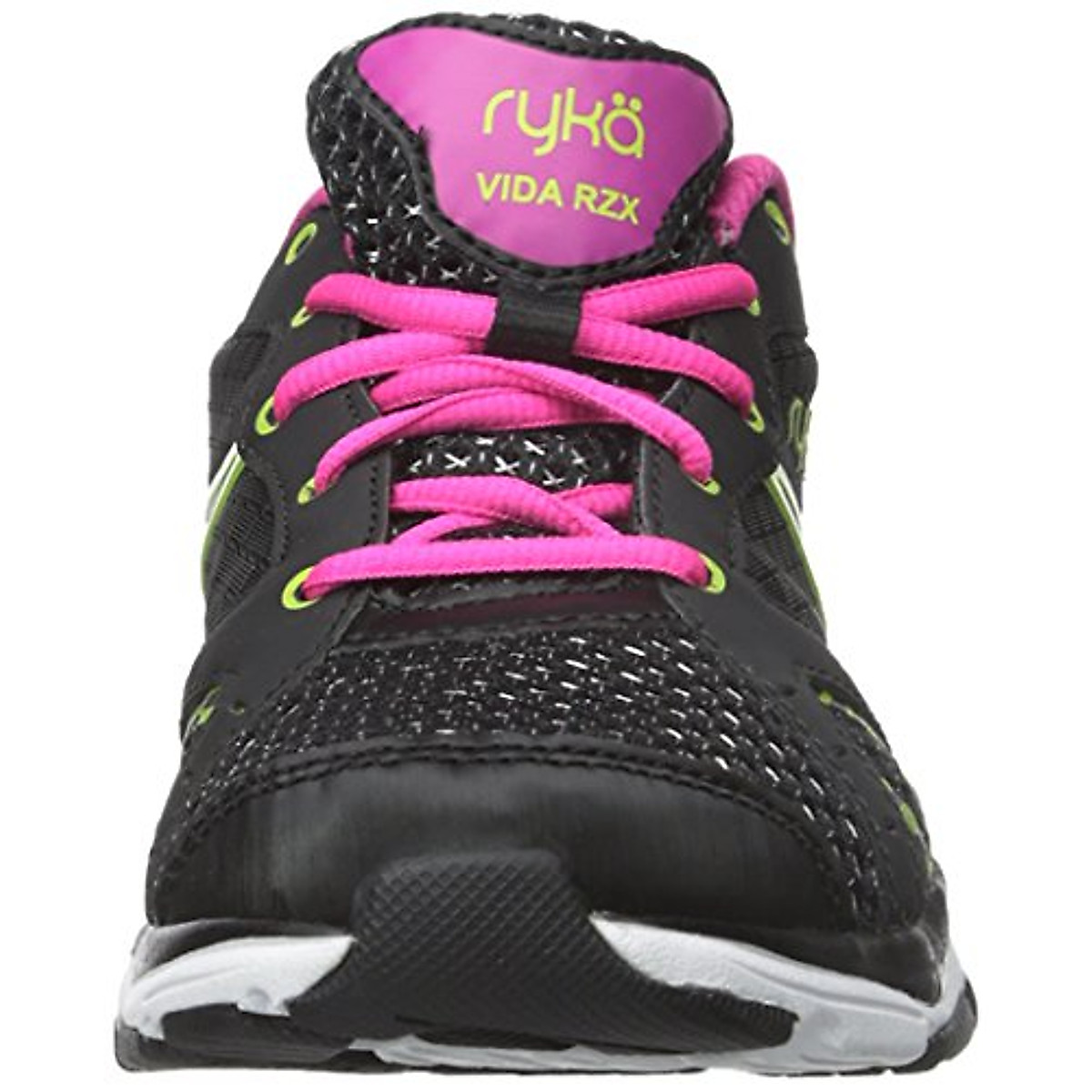 Ryka Women's Vida RZX Cross-Training Shoe, Black/Ryka Pink/Lime Blaze, 8.5 M US