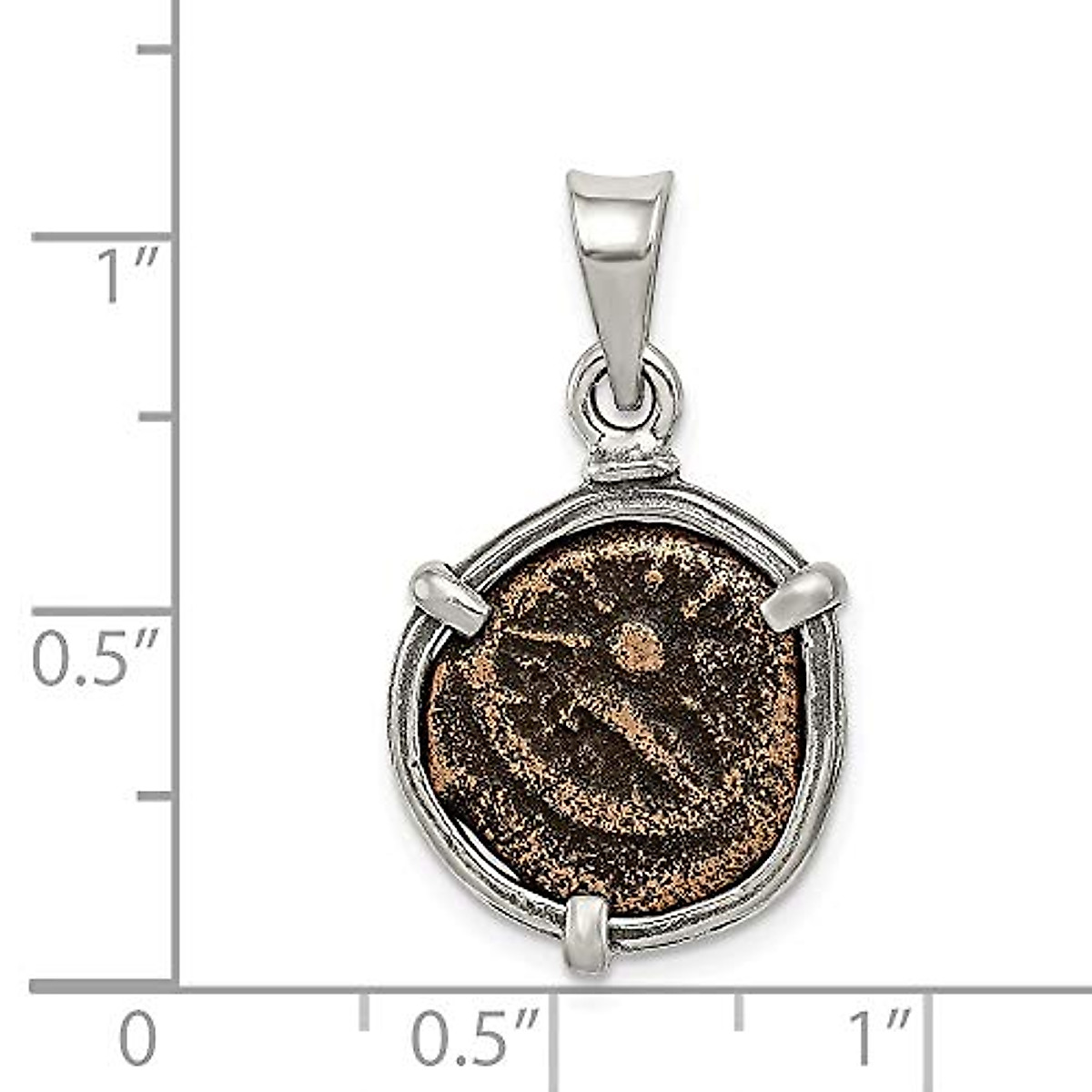 925 Sterling Silver Reversible Widows Mite disk Pendant Necklace Jewelry for Women