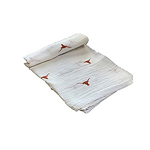 Three Little Anchors University of Texas, Austin Muslin Swaddle Blanket 47x47in, Texas Longhorns Swaddle