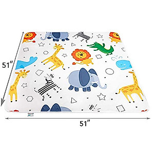 Waterproof Floor Splat Mat for Under High Chair| 51" Splash Mat Under High Chair/Under High Chair Mat |Splash Mat Highchair, High Chair Mats for Dropping Food, Food Floor Mat for Kids