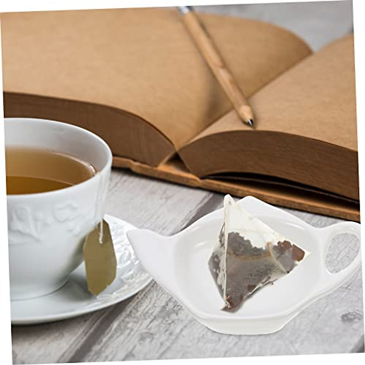 KICHOUSE 2pcs Tea Bag Saucer Ring Tray for Jewelry Keychain Holder Condiment Holder Tea Bag Holder for Cup Tea Bag Storage Tray Appetizer Plates Small Teabag Coasters Tea Coasters Container