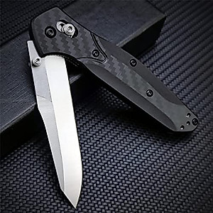 7.8 inch EDC Folding Pocket Knife For Men, 3.3 inch Satin Plain Edge Reverse Tanto Blade , Black Grivory Fiberglass Super Lightweight Handle Axis Lock With Belt Clip, Everyday Carry Thumb Studs Manual Open