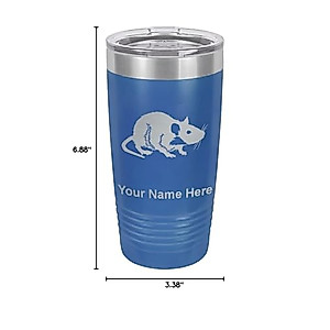 LaserGram 20oz Vacuum Insulated Tumbler Mug, Rat, Personalized Engraving Included (Dark Blue)