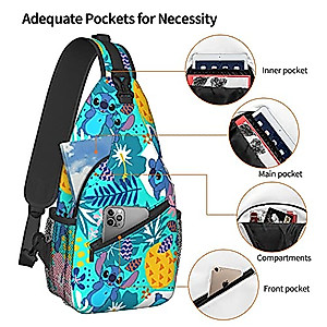 Sling Bag,Stitch Crossbody Sling Backpack Travel Hiking Chest Bag Daypack for Purses Shoulder Bag Women Men's
