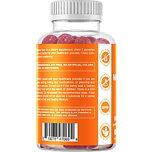 Vitamatic Magnesium Gummies 600mg per Serving – 60 Vegan Count for Relaxation, Muscle, Bone, and Energy Support