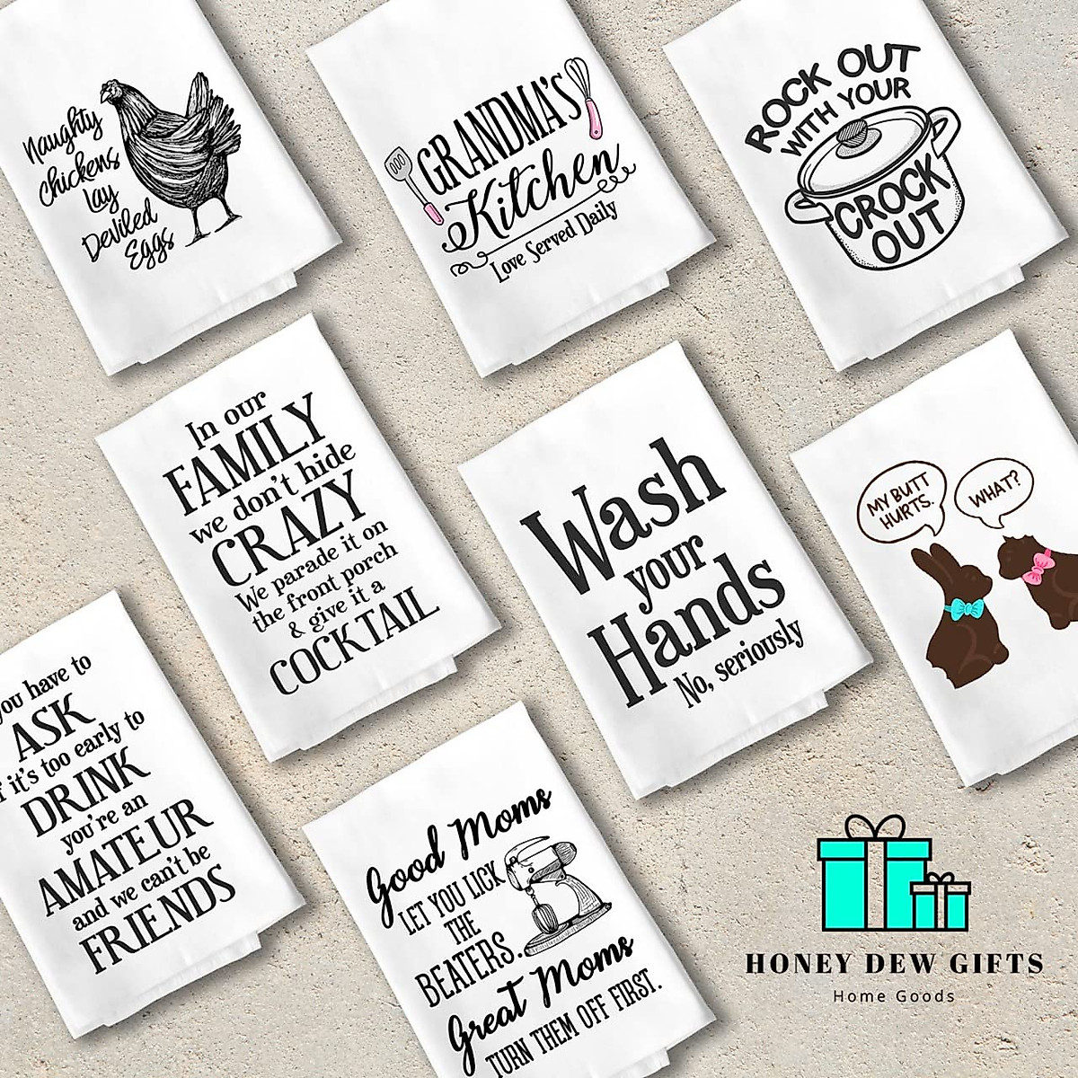 Honey Dew Gifts Funny Kitchen Towels, Dear Santa Beware Flour Sack Towel, 27 inch by 27 inch, Multi-Purpose Towel, Christmas Decor, Dog Mom Gifts