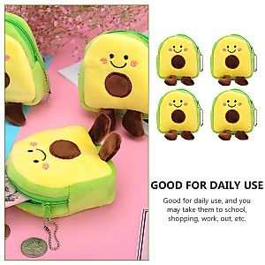 12 Pcs Avocado Pendant Small Wallet Coin Pouch Avocado Shaped Coin Purse Plush Purse Coin Bag Mini Wallet Avocado Shaped Purse Change Purse Girls Change Bag