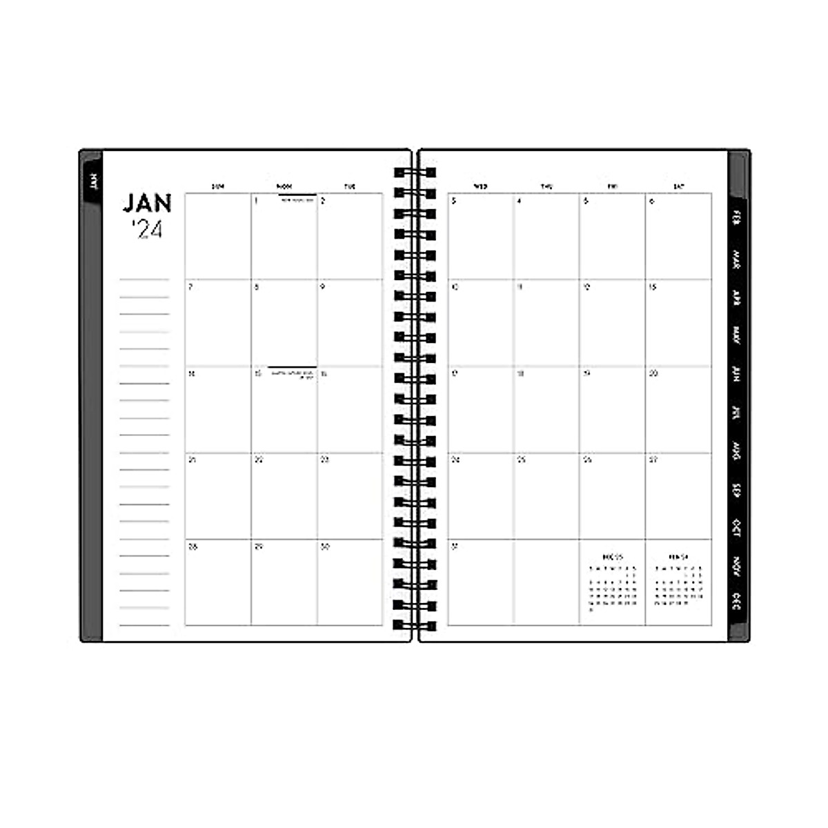 2024 Blue Sky™ ASMBLD Weekly/Monthly Planning Calendar, 5" x 8", Gray, January to December 2024, 145154