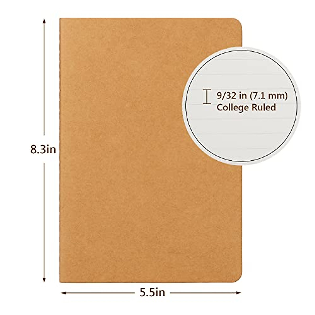 EUSOAR Lined Notebook, 36pcs A5 5.5" x 8.3" 60 Pages Soft Cover Travel Journal Set, Travel Notebook Journal, Drawing Notebook Notepad Sketchbook, Students Office Subject Diary Writing Notebooks