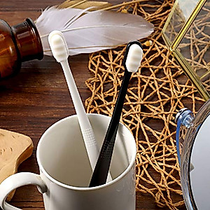 4 Pieces Soft Bristle Toothbrush Nano Toothbrush Ultra Soft Toothbrush Manual Toothbrush with 20,000 Bristles for Sensitive Teeth and Gum Adult Kid Children (Pink, Blue, Black, White)