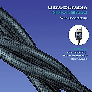 Statik Magnetic USB C Charging Cable 360 Charger Android 360 Magnetic Charging Cable - Micro-USB, 2 Type C Removable Connector Tips - 6FT Black