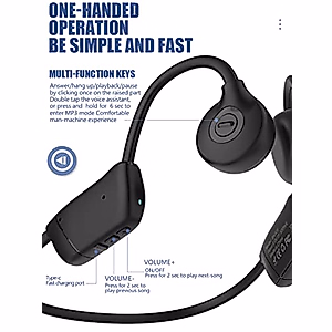 Bone Conduction Headphones Bluetooth 5.3 Open Ear Wireless Sports Earbuds IPX6 Waterproof Noise Cancelling Ear Buds Long Battery Life Earphones with Mic for Running Hiking Workout Sport Android iOS