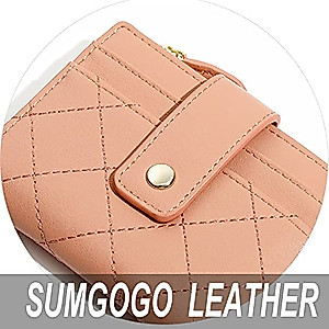 SUMGOGO Wallets for Women Small Coin Purse Card Holder Wallet Front Zipper Pocket Mini Slim Bifold Wallets (Green)