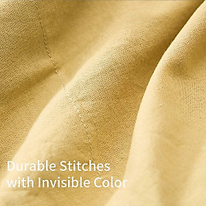 Melingo Mustard Yellow Duvet Cover Twin Size - Cotton Twin Duvet Cover Set, 1 Comforter Cover 68x90 Inches with Button Closure and 1 Pillow Shams (No Comforter)