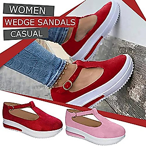 Sandals for Women Casual Summer,2021 Platform Closed Toe Sandals Ankle Buckle Strap Athletic Outdoor Hiking Sandals