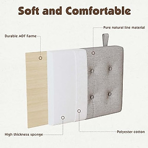 Yojoker Wall Mounted Headboard Queen, Hanging Upholstered Headboards for Queen Size Bed, Boho Floating Dorm Bed Headboard, Upholstery Button Tufted Wall Head Board for Bedroom-Grey