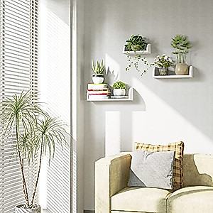 SRIWATANA Rustic Wall Shelves Set of 3 and Wood Floating Shelves Set of 4 Bundle (Contains 2 Items)
