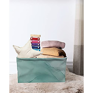 Large Storage Baskets Bins Green Marble Collapsible Storage Box Laundry Organizer for Closet Shelf Nursery Kids Bedroom Aqua Nature Stone Agate