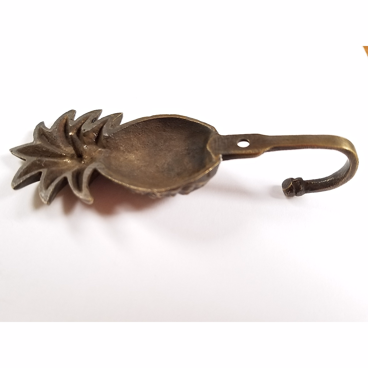 hardware and antiques Vintage Pineapple Fruits Strong Brass Hook Coat, Towel, Hat, Hanger 4-1/4" Long #C13