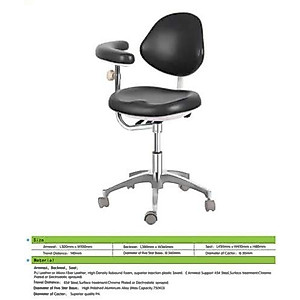 Assistant's Stool - Premium Dental Assistant's Stool, Black