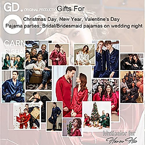 SWOMOG Bridesmaids Pajama Set for Women Long Sleeve Sleepwear Silk Soft Button Down Loungewear Pjs Set White