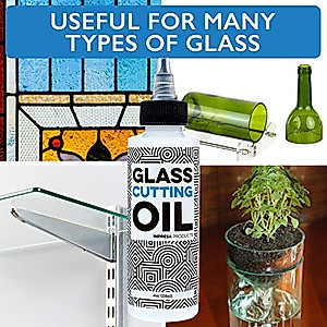 Glass Cutting Oil with Precision Application Top - 4 Ounces - Made in USA Custom-Formulated for an Array of Glass Cutters and Glass Cutting Applications Including Bottles