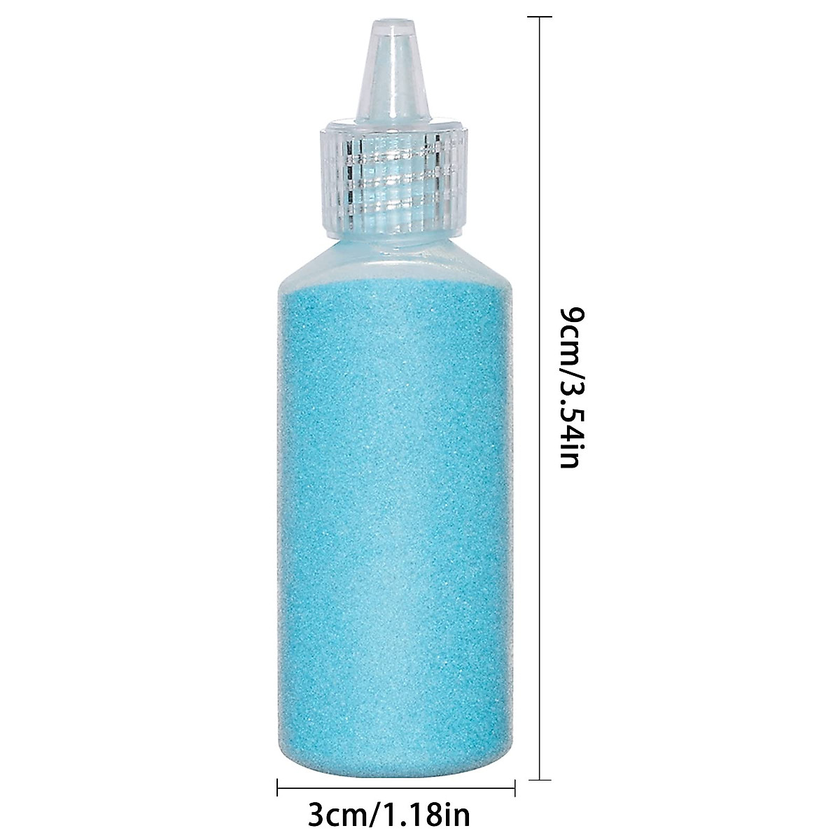 MIKIMIQI 6 Pcs Art Sand, Craft Sand Kit 1.25oz Bottles Sand Arts and Crafts Kit DIY Sand Painting Decorative Sand Vase Glass Sand Scenic Sand Wedding Sand for Decorations (Cyan)