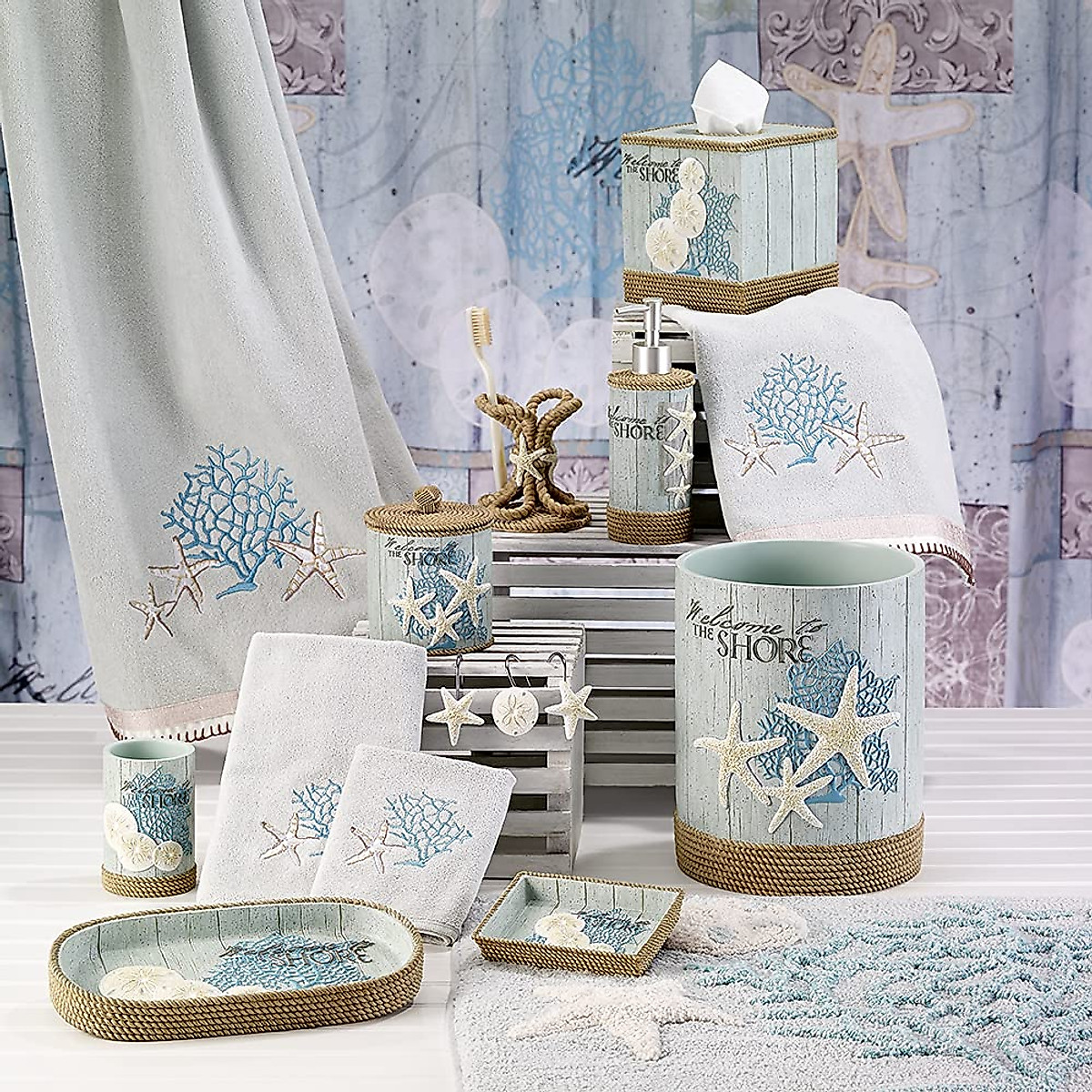 Avanti Linens - Tumbler, Guest Bathroom Essenrtials, Coastal Home Decor (Beachcomber Collection)