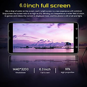 Android Unlocked Cell Phone Dual Sim 6 in Unlocked Phone Face ID + Fingerprint GSM Smartphones Smartphone Gimbal Extension Pole (Blue, One Size)