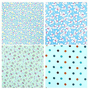 EXCEART 9pcs Cotton Fabric Quilting Patchwork Fabric Square Sewing Craft Fabric Printed Fabric Bundle with Scissors for Sewing Quilting Handmade DIY Crafts (Mixed Color 50x50cm)