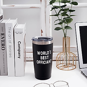 ARIABLE Officiant Gifts for Wedding, Officiant Gift from Bride, Groomsmen Gifts - World's Best Officiant for Men Women - Engraved Insulated Stainless Steel Tumbler, 20oz, Black