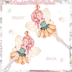 Fairy Cupcake Toppers Flower Fairy Party Cupcake Toppers 24Pcs Fairies Party Cake Picks Garden Birthday Party Decorations for Elves Theme Baby Shower Supplies