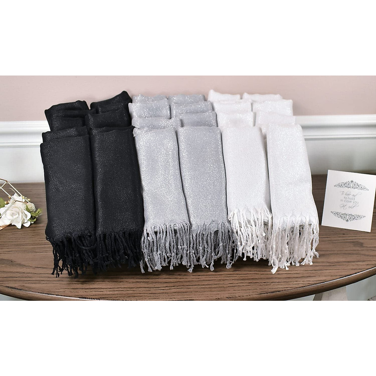 Sparkling Metallic Evening Shawl Wrap Scarf for Wedding Prom Party Dress 80" x 27" (Silver)