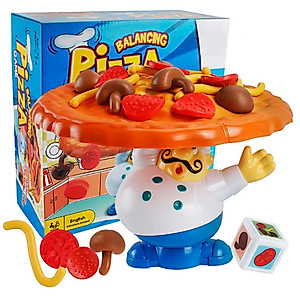 Trisquirrel Topple Pizza Game,Tabletop Balancing Pizza Toy, Poppa's Pizza Pile-Up for 2-4 Players,Fun for Family & Friends