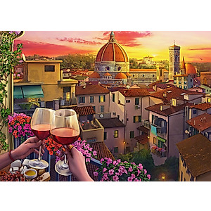 Ravensburger Cozy Wine Terrace - 500 Piece Large Format Jigsaw Puzzle | Unique Softclick Technology | Premium Matte Finish | Ideal for All Ages