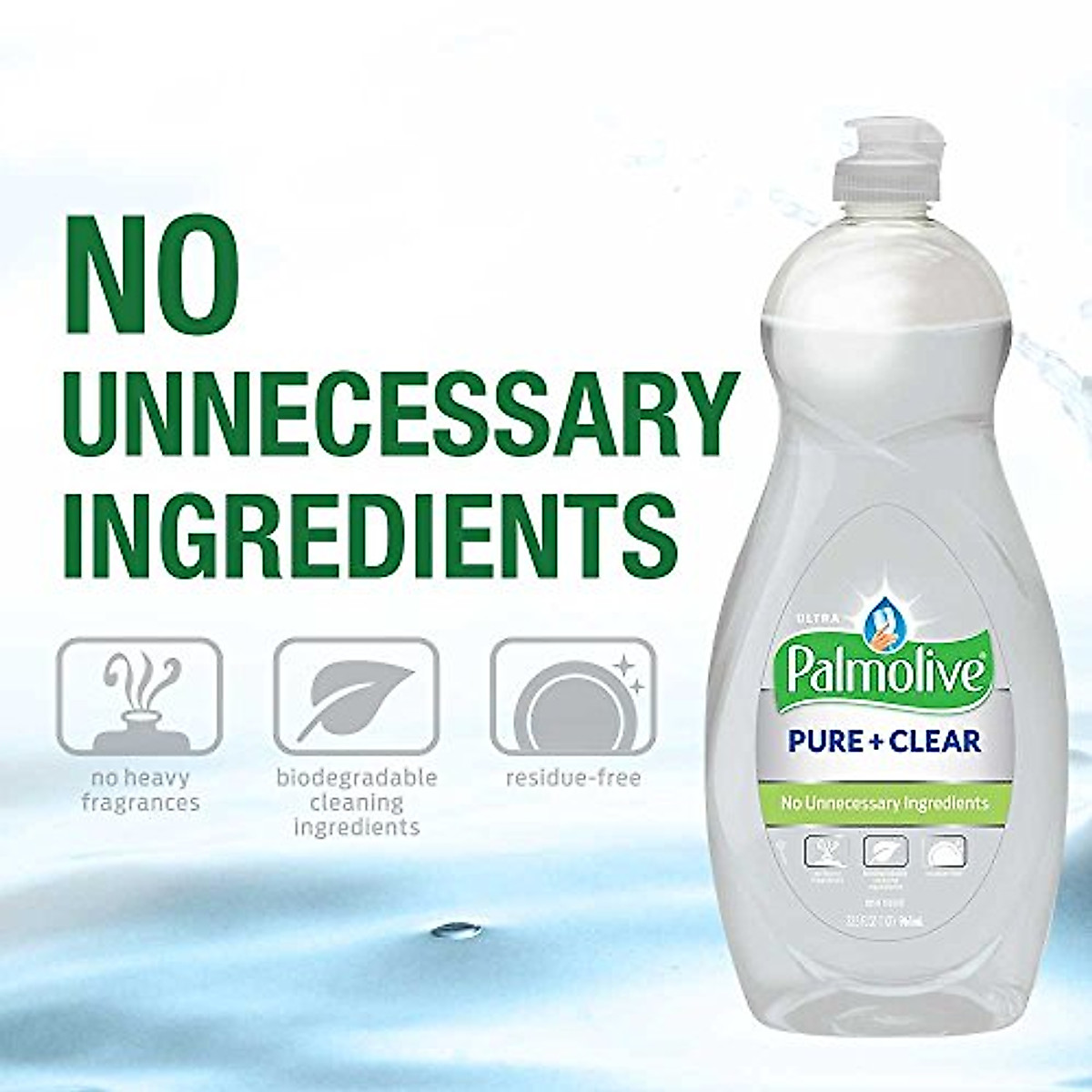 Palmolive Ultra Liquid Dish Soap, Pure and Clear, 32.5 Fl Oz