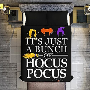 ggtg Hocus Pocus 3-Piece Bedding Set Soft Microfiber Sheet & Pillowcase Sets Full Size Sheet Set 90"x90"