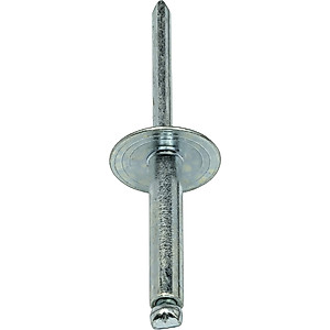 Large Flange Pop Rivets 1/4" x 3/4" All Steel Large Dome Head Blind 8-12 Gap .626" - .750" Quantity 25 by Fastenere