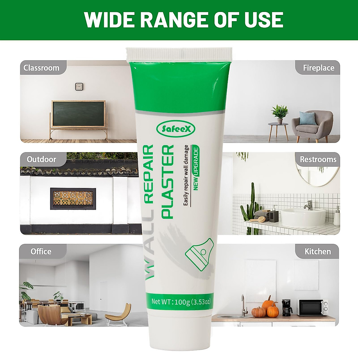 Drywall Repair Kit, 2 Pack Wall Mending Agent, Spackle Wall Repair Patch Kit with Scraper, Wall Surface Putty Repair Holes Fill and Quick Repair Crack for Home Wall by DOKLY