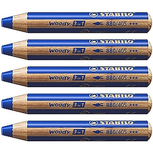 STABILO 880/405 "Woody 3-in-1" Multi-Talented Pencil - Ultramarine (Pack of 5)