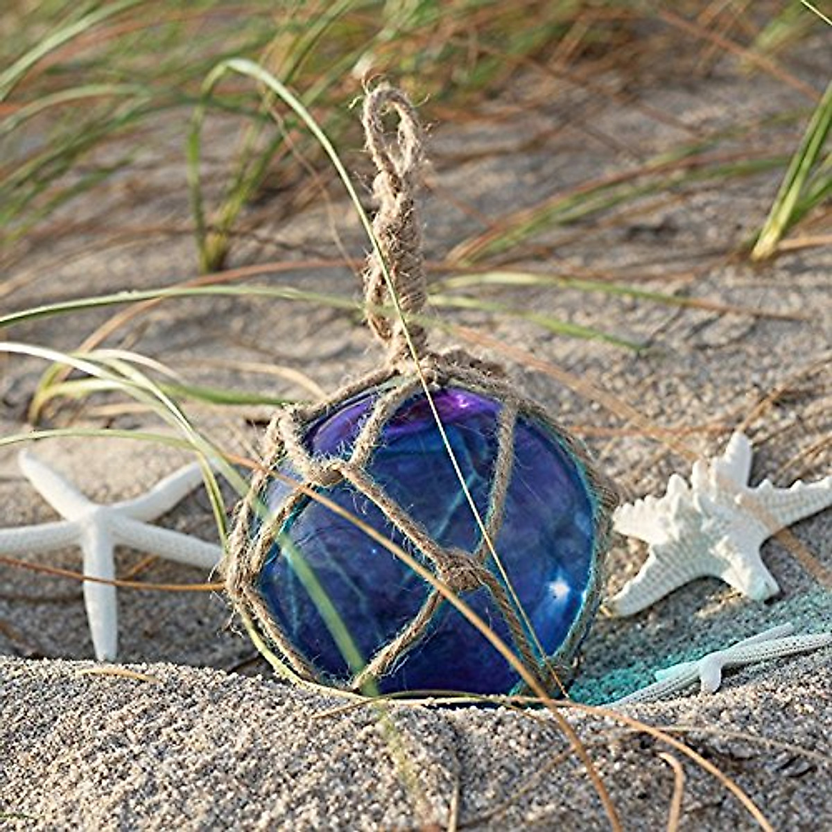 Cobalt Blue Glass Float Ball Large | Fishing Buoy Balls 5" | Perfect for Beach Weddings or as Christmas Ornaments | Plus Free Nautical eBook by Joseph Rains (1 Pack)