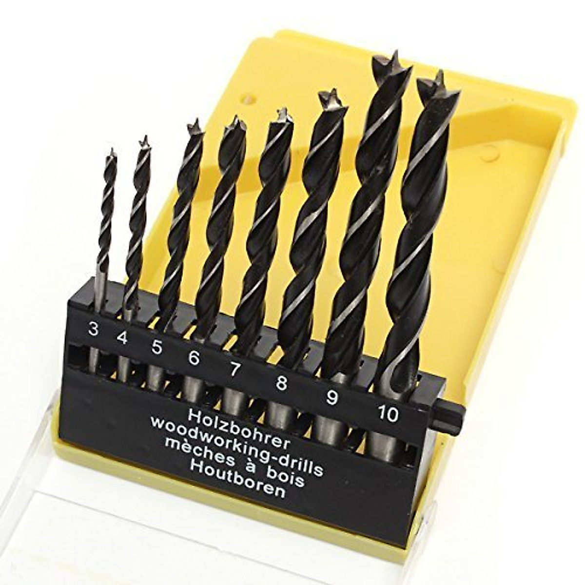 Topzone 8 Pieces 1/8" - 3/8" Brad Point Drill Bits Set for Wood