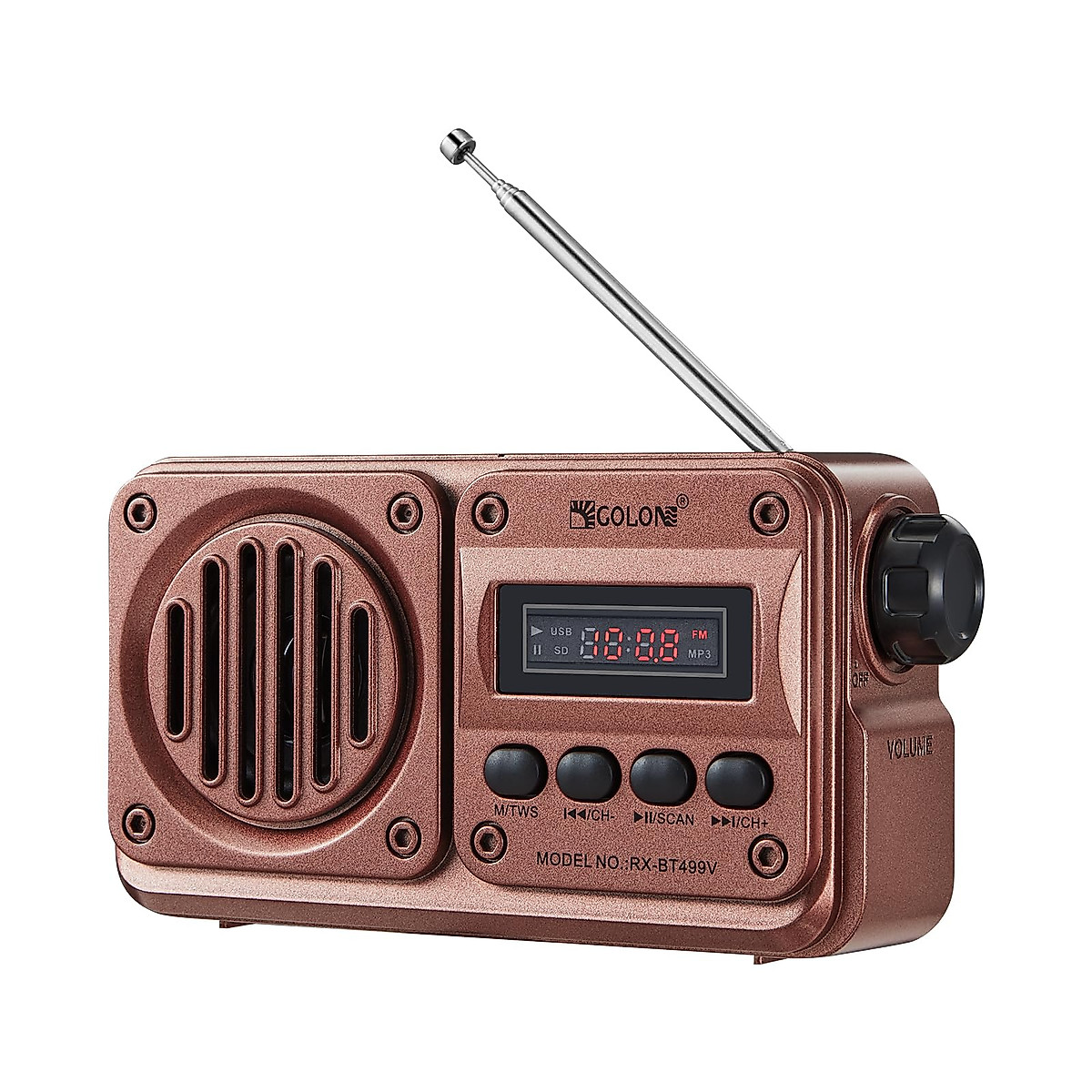 Gelielim Portable Radio with Bluetooth, FM Radio with Loud Volume, Digital Radio Retro Bluetooth Speaker with LED Display Support TF Card/USB, Present for Grandparents for Kitchen Outdoor (No AM)