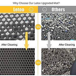 Cat Litter Mat Grey Trapping for Litter Box, XL Jumbo 30 x 24 in, Urine & Waterproof, Honeycomb Double Layer Anti Tracking Kitty Mats, No Phthalate, Washable Easy Clean, Scatter Control