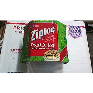 Ziploc 3 Twist 'n Loc All Purpose Small Round,2 Cup Containers & Lids Ed