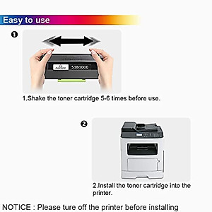 CHENPHON Compatible 51B00A0 51B1000 MS317 MX317 Toner Cartridge use for Lexmark MS317 MS417 MS517 MS617 MX317 MX417 MX517 MX617 MS317DN MS417DN MS517DN MX317DN MX417DN MX517DE Printer, 1-Pack