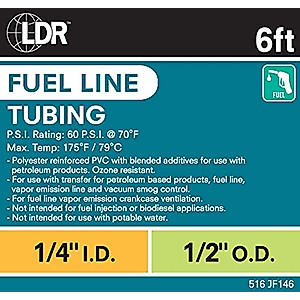 ¼ Inch ID Fuel Line for Small Engines 6-Foot Length