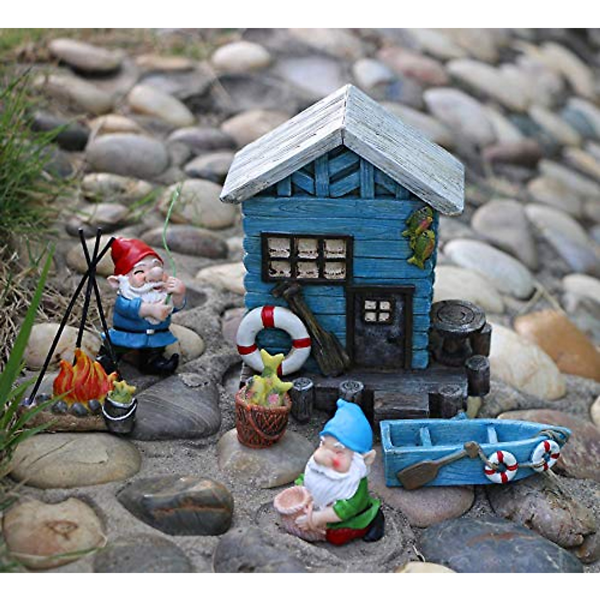 BangBangDa Miniature Fairy Garden Gnomes Decoration – Small Figurines Statue Accessories Gnome House for Outdoor Indoor Home Yard Patio Decor Ornaments Kit Fence Mushroom